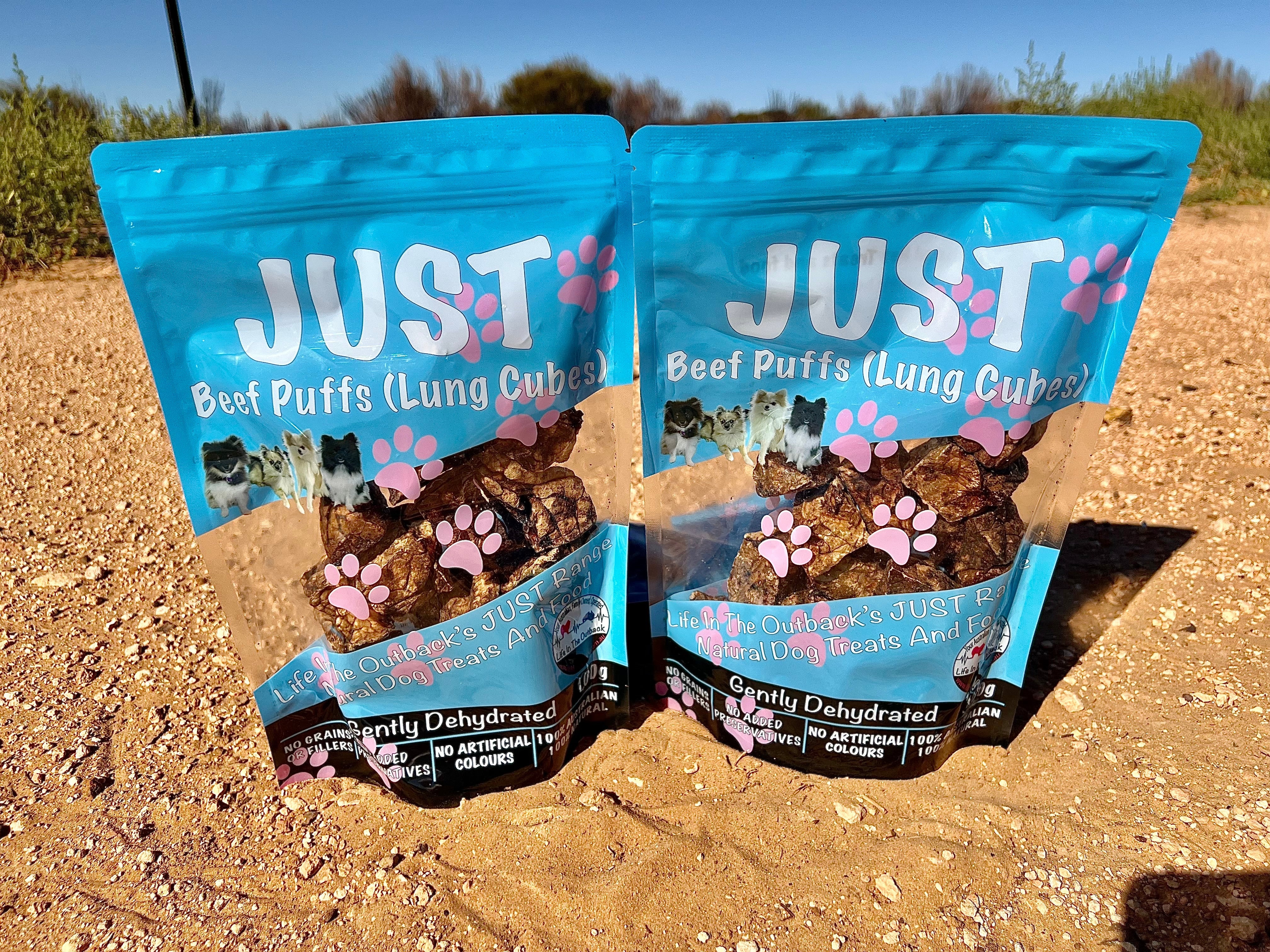 1x Just Beef Puffs (lung cubes) – Pet Care Online